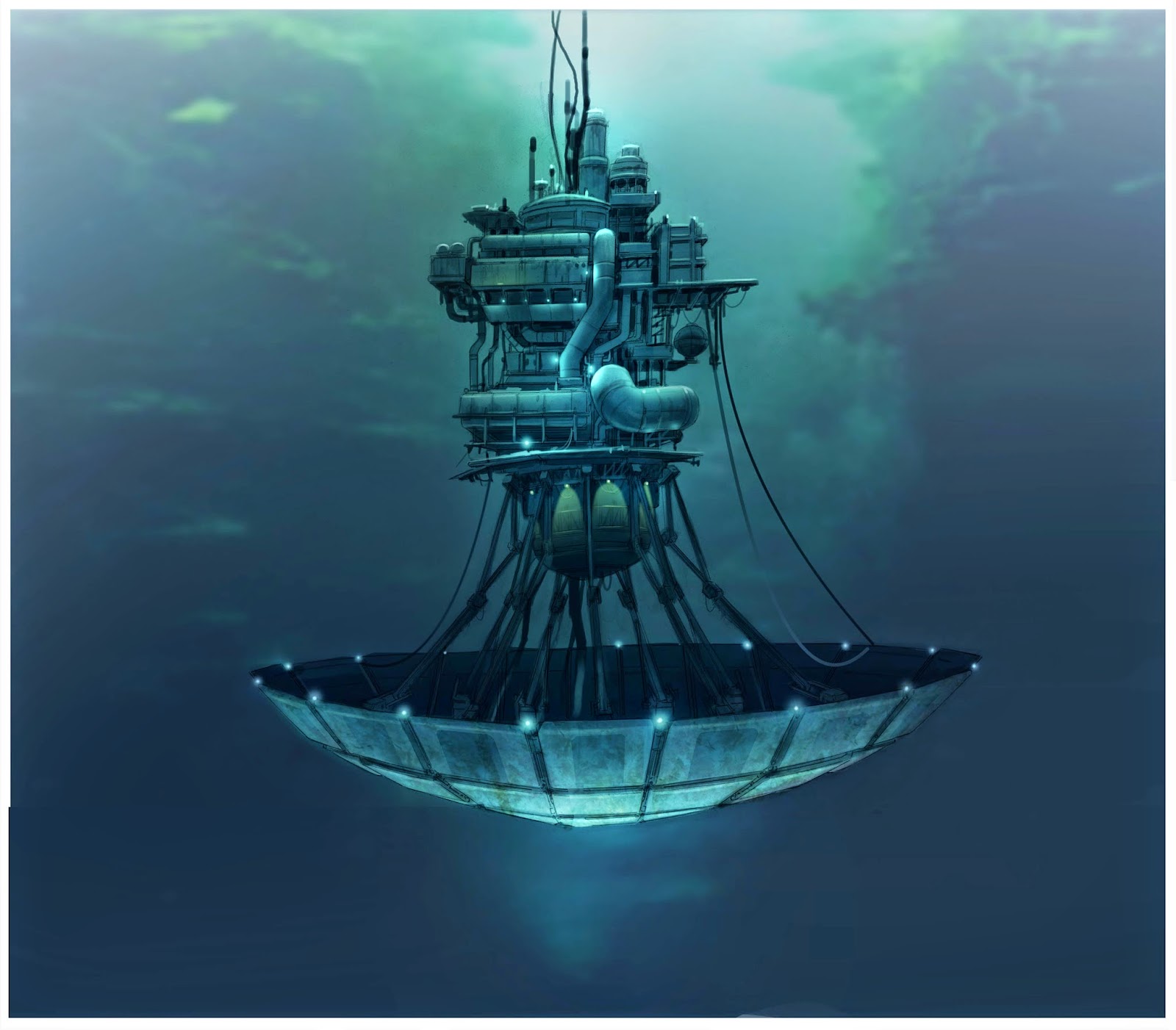 Jim Martin Concept Art: Under sea mining rig