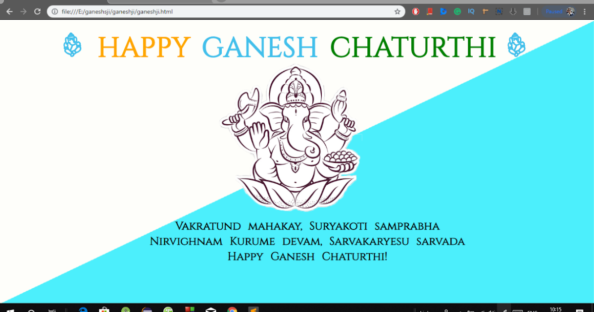 Create Ganesh Chaturthi Wishing Website using HTML and CSS - ThapaTechnical