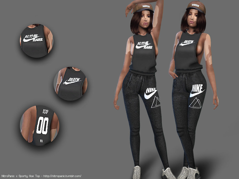 The Black Simmer: Sporty Hoe Top by NitroPanic