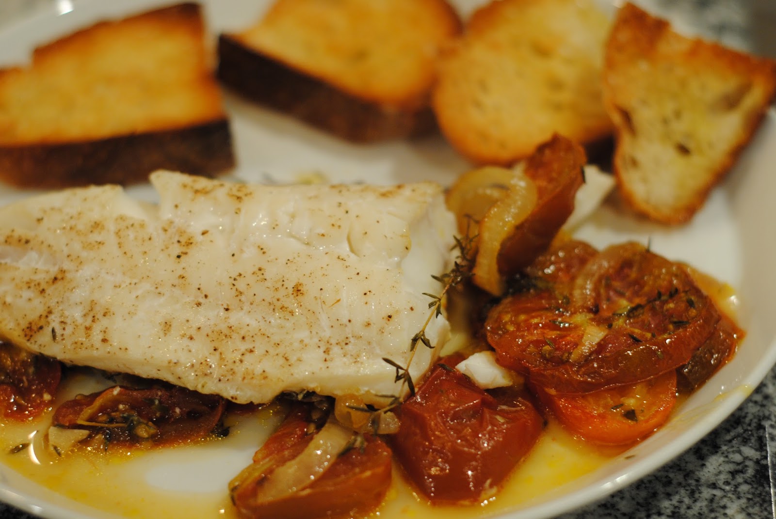 Cod with roasted tomato thyme sauce / WHAT JEN DOES