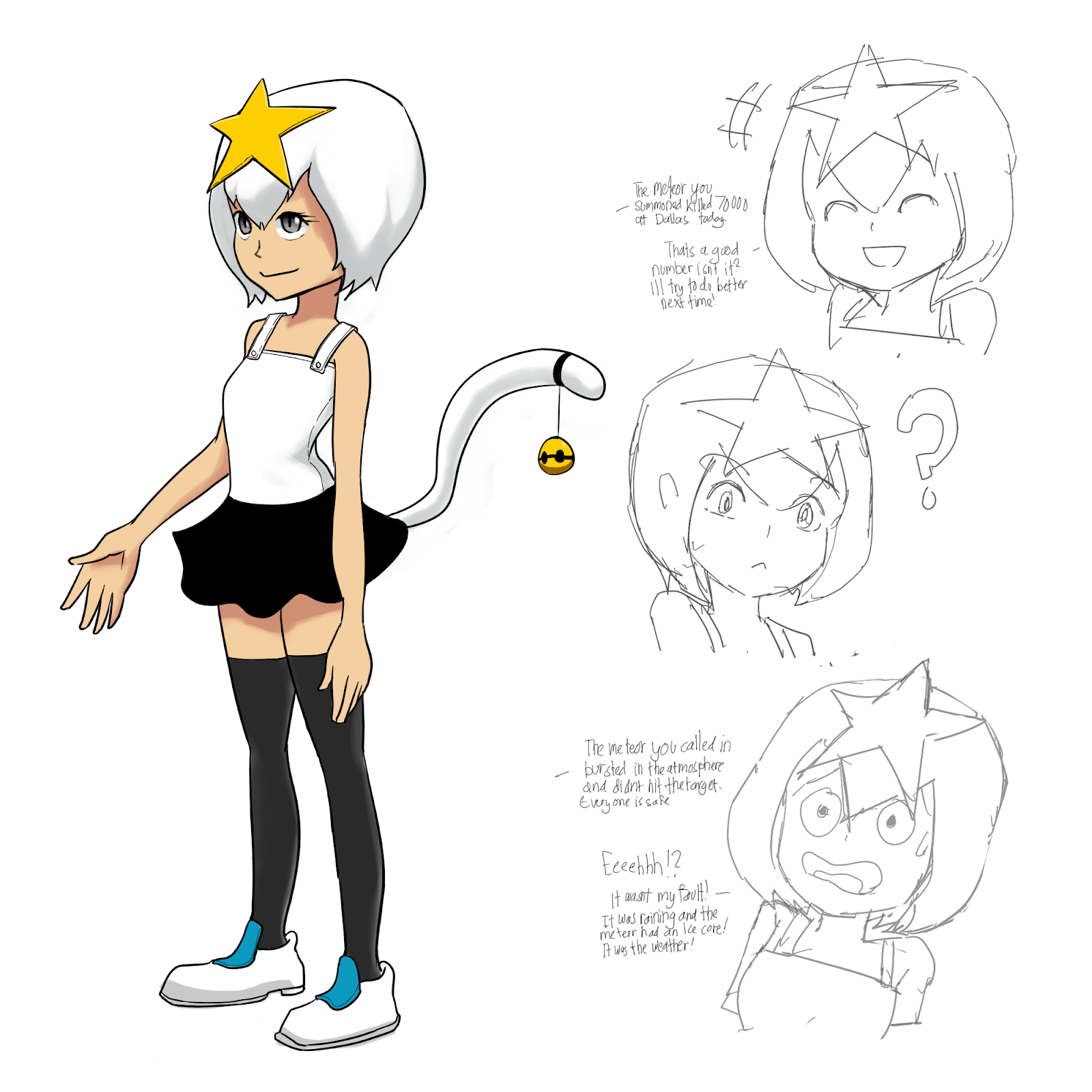 The Adventures of Christ-Chan: Meteor-chan full body render.