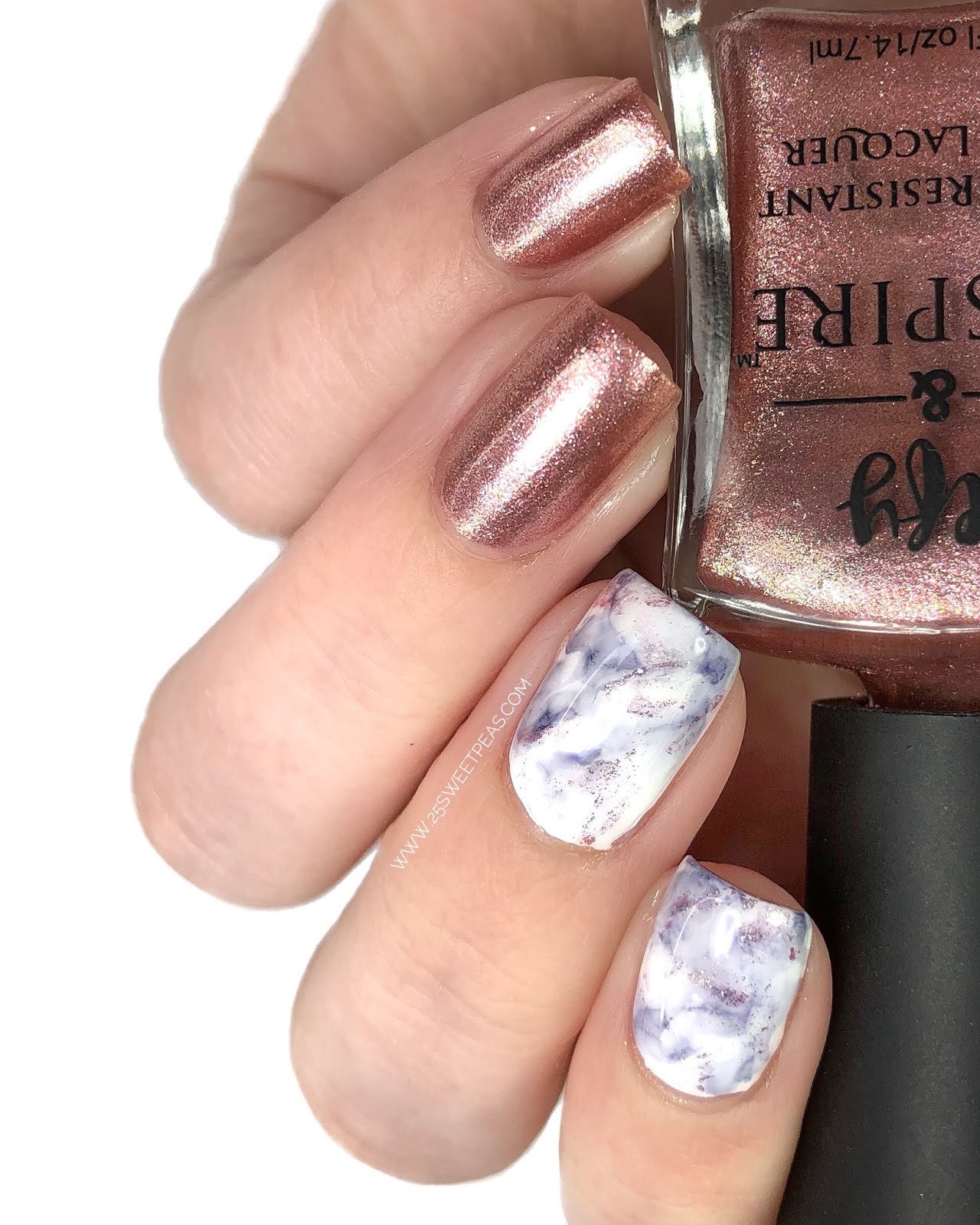Marble + Rose Gold Nails | Digital Dozen — 25 Sweetpeas