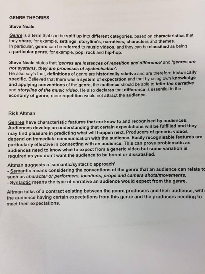 Athena's A Level Media: Media theory: More on Steve Neale, Rick Altman ...