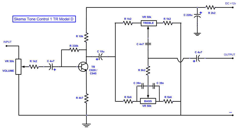 Sharing Hoby Elektronika: Skema Tone Control 1 Transistor