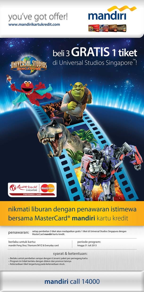 PROMO BANK MANDIRI: PROMOSI UNIVERSAL STUDIOS SINGAPORE