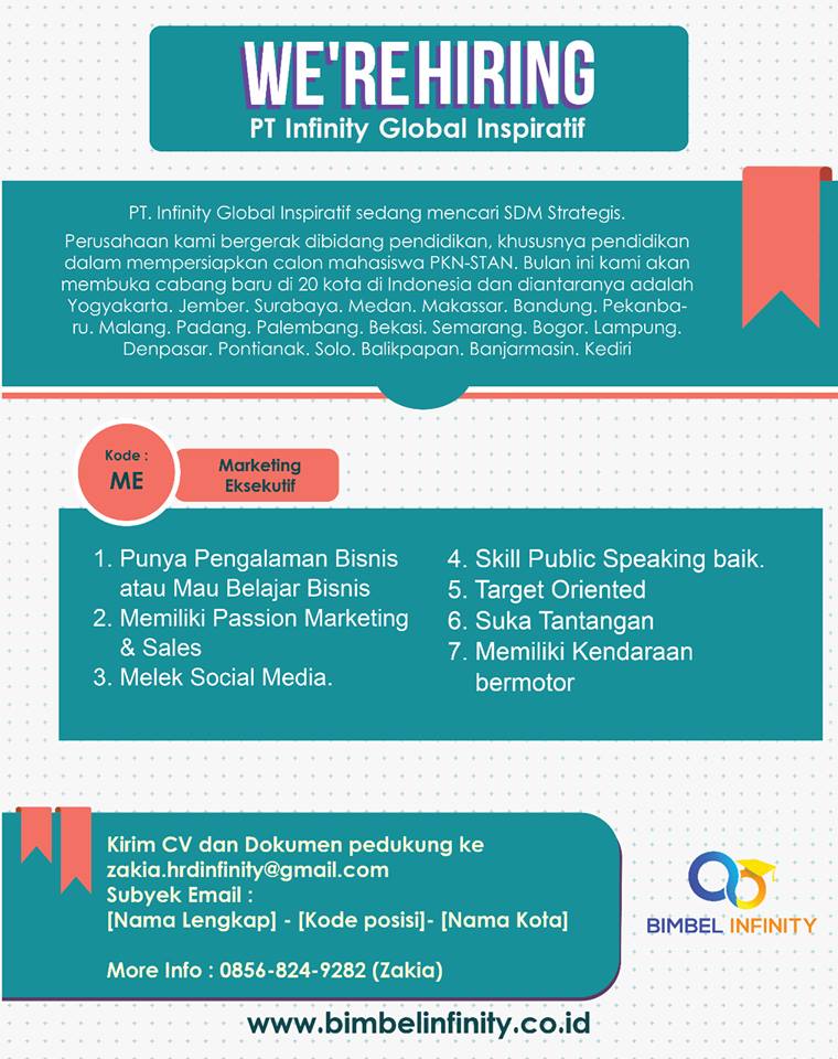 Lowongan Kerja PT. Infinity Global Inspiratif