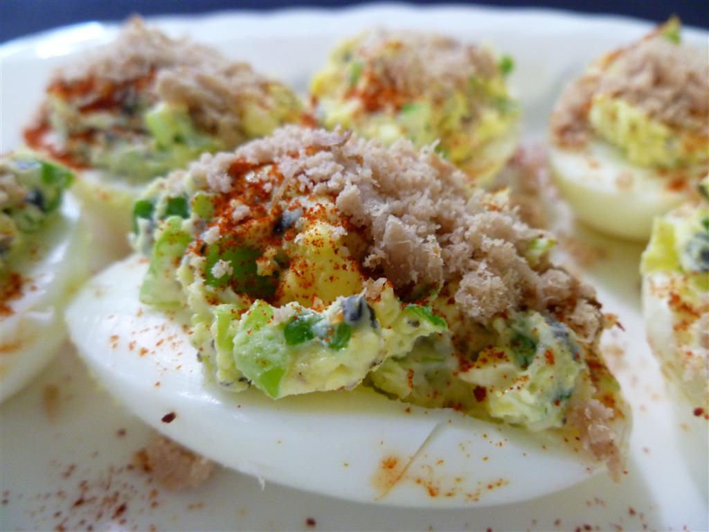 Guam Firehouse Cook: Lupe's Smoked Yellow Fin Tuna Deviled Eggs