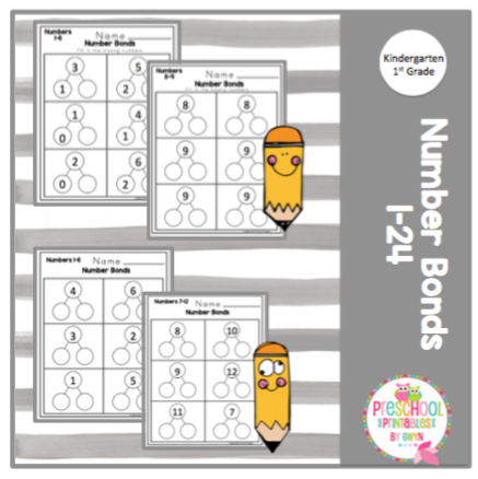 Number Bonds 1-26 ~ Preschool Printables