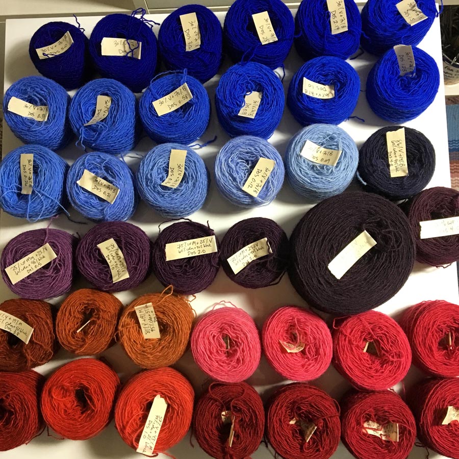 Rebecca Mezoff, Tapestry Artist: Tapestry process. Design. Dye. Sample ...