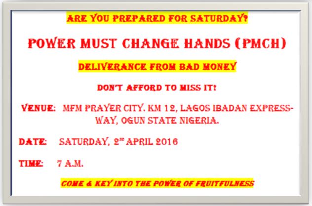 [PMCH] Power Must Change Hands -April-2016 Edition