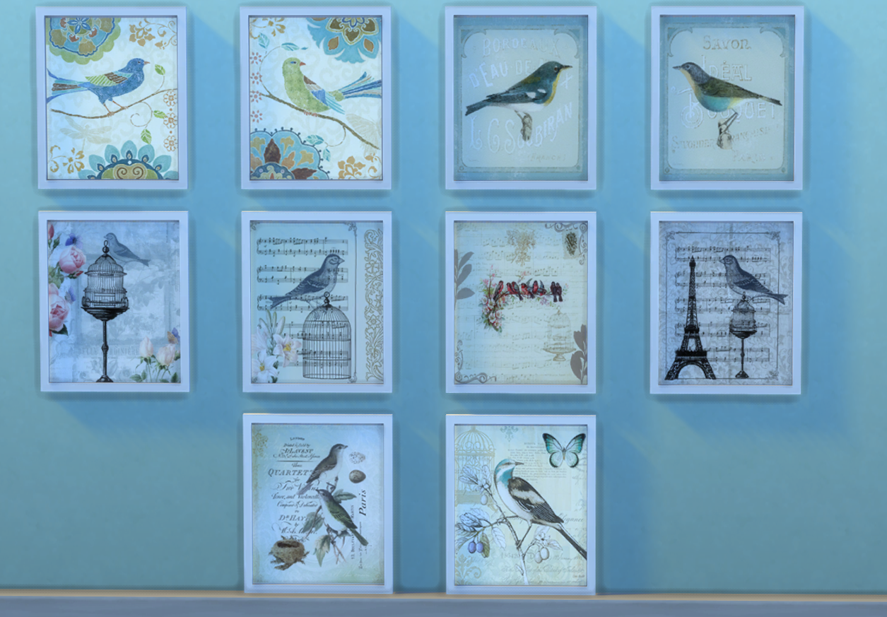 My Sims 4 Blog: Bird Paintings by Ayla