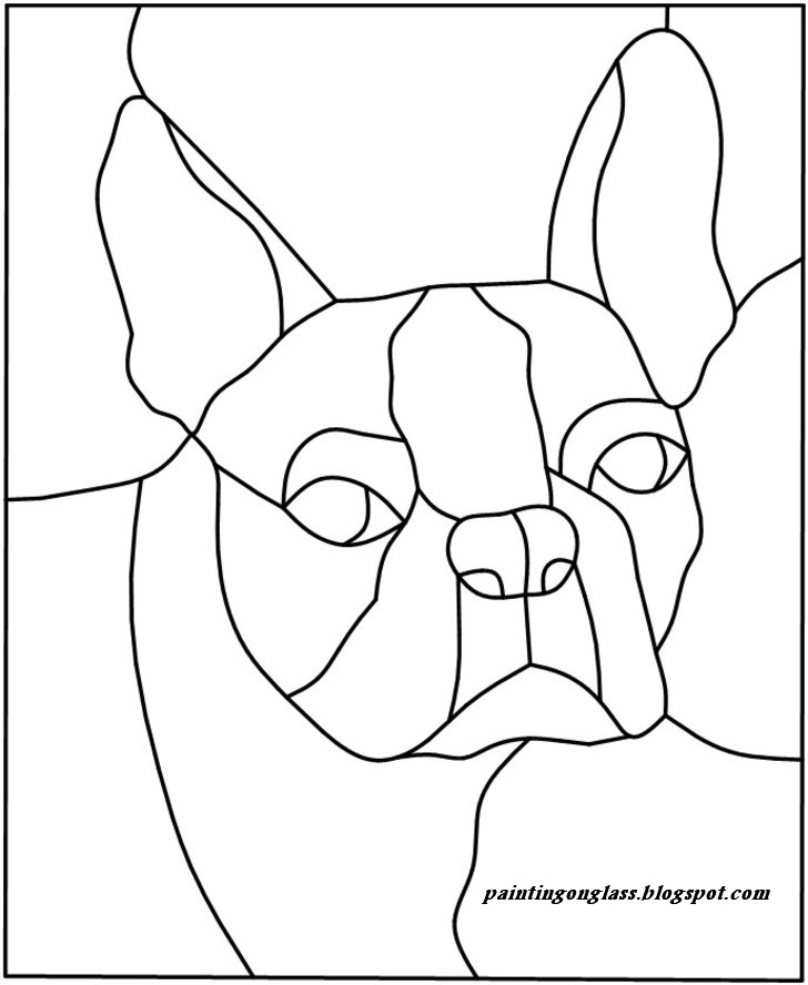 Stained Glass BostonTerrier Pattern ~ painting on glass
