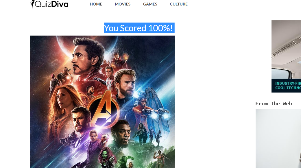 Avengers Infinity War Quiz Answers || 100% Scored || Quiz Diva
