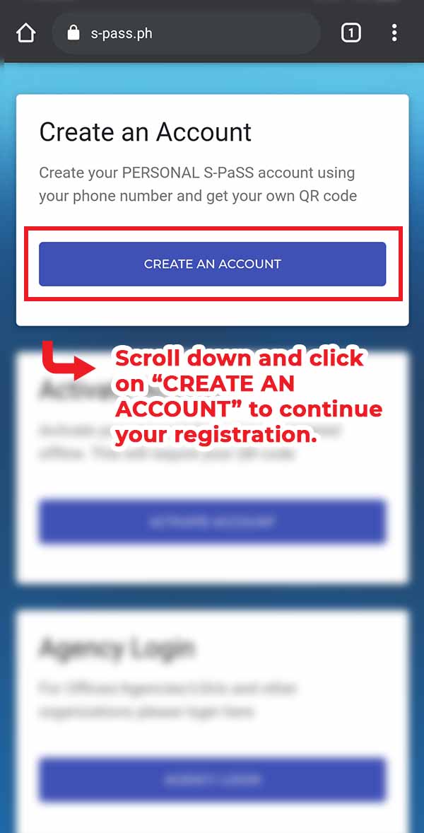Create an account with your valid mobile number to get your S PaSS PH ...