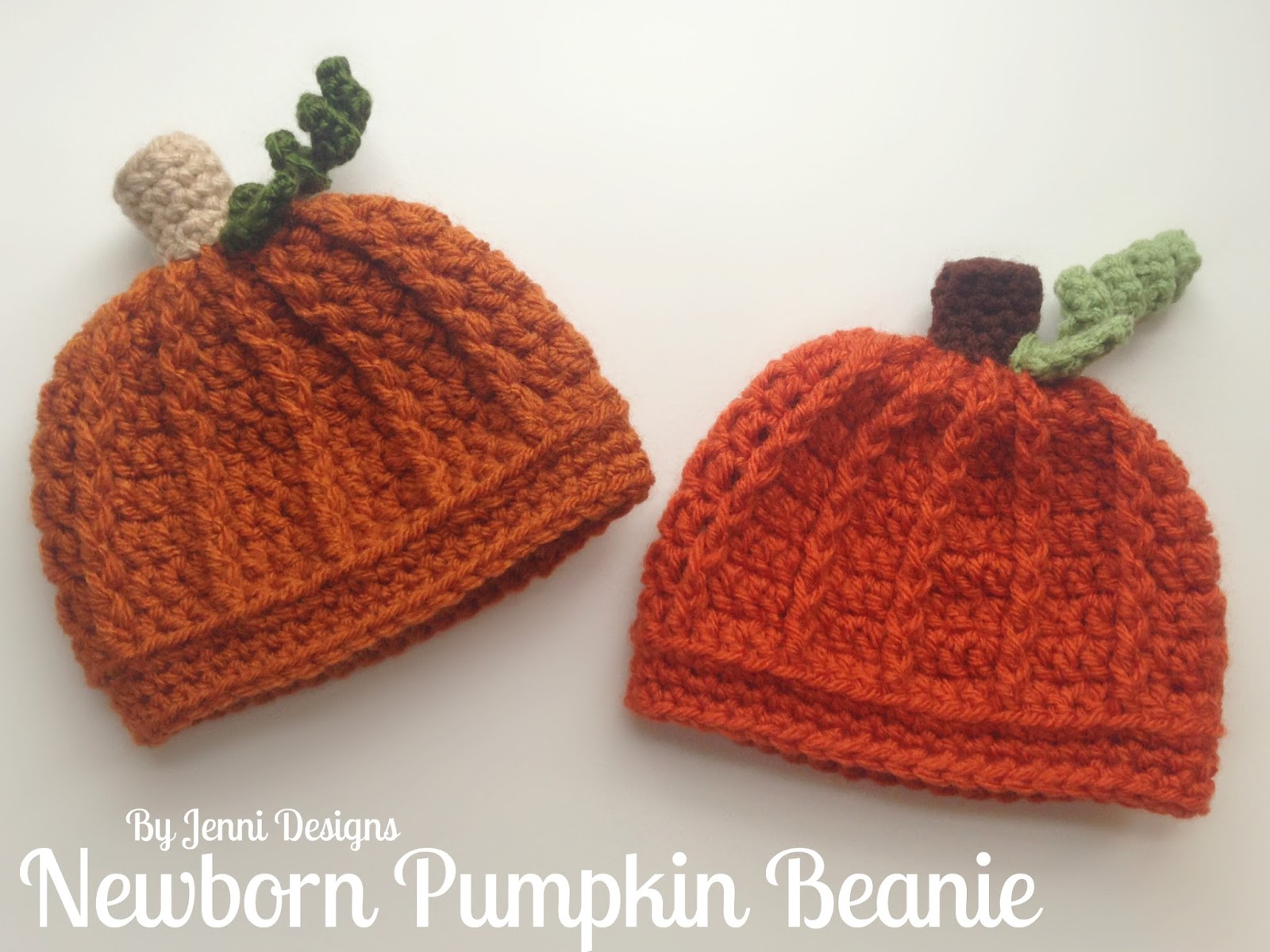 By Jenni Designs: Free Crochet Pattern: Newborn Pumpkin Beanie Hat