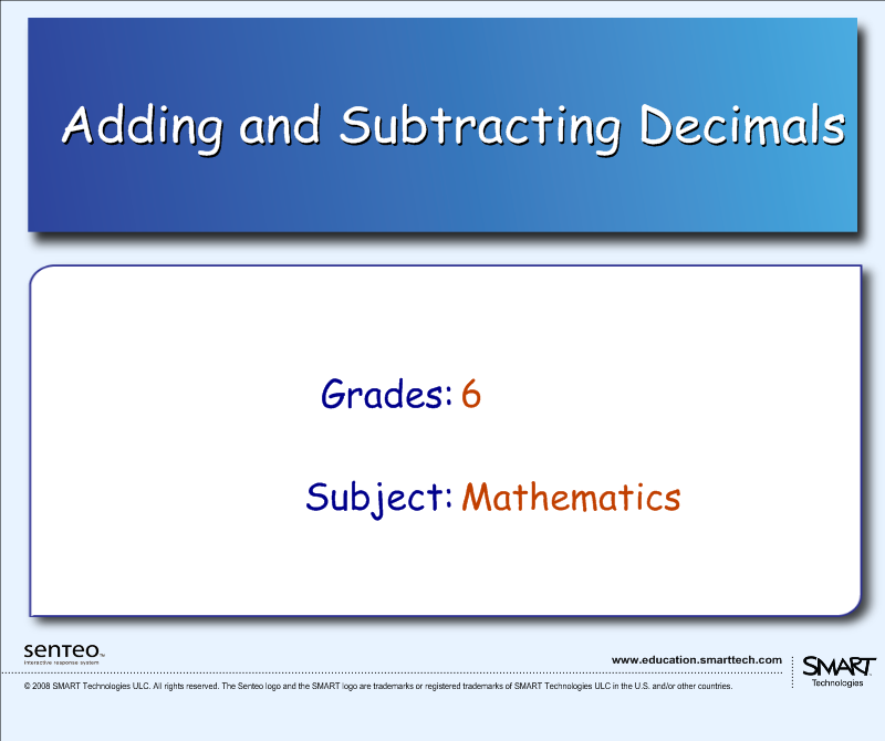 Mrs. White's 6th Grade Math Blog: ADDING & SUBTRACTING DECIMALS LESSON