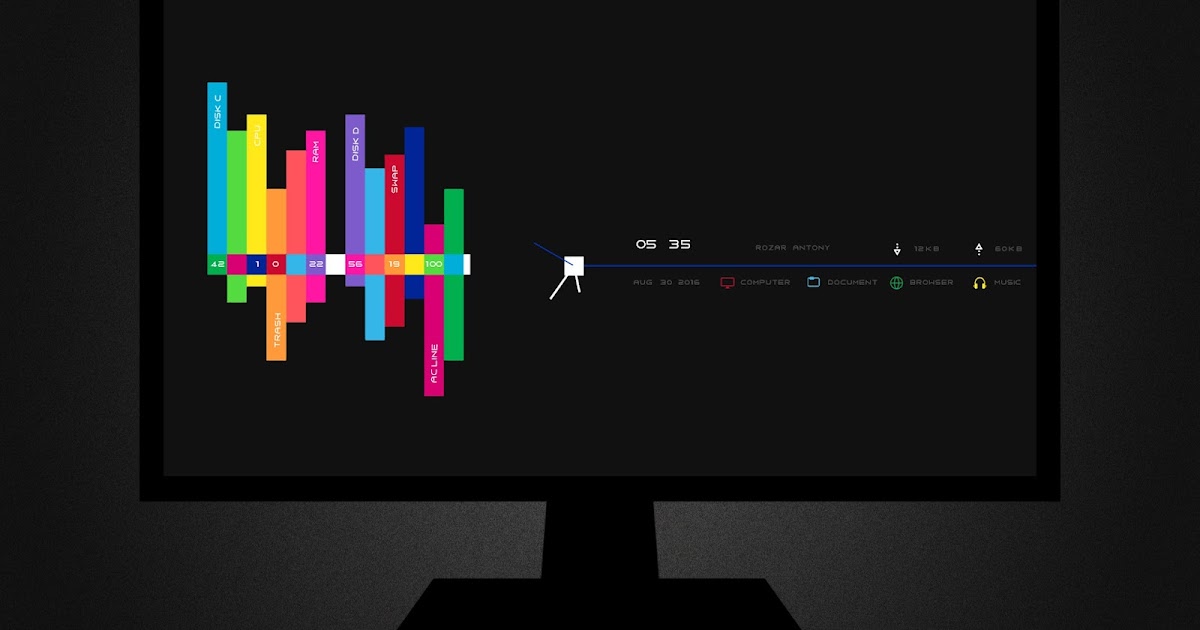 Rainmeter neon clock - nessjolo