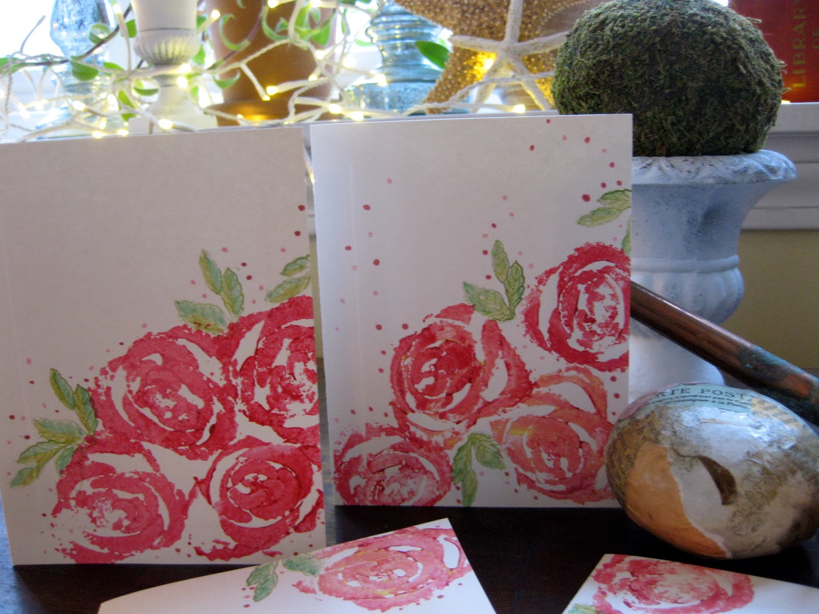 Of Sage and Sepia: Stamped Celery Roses