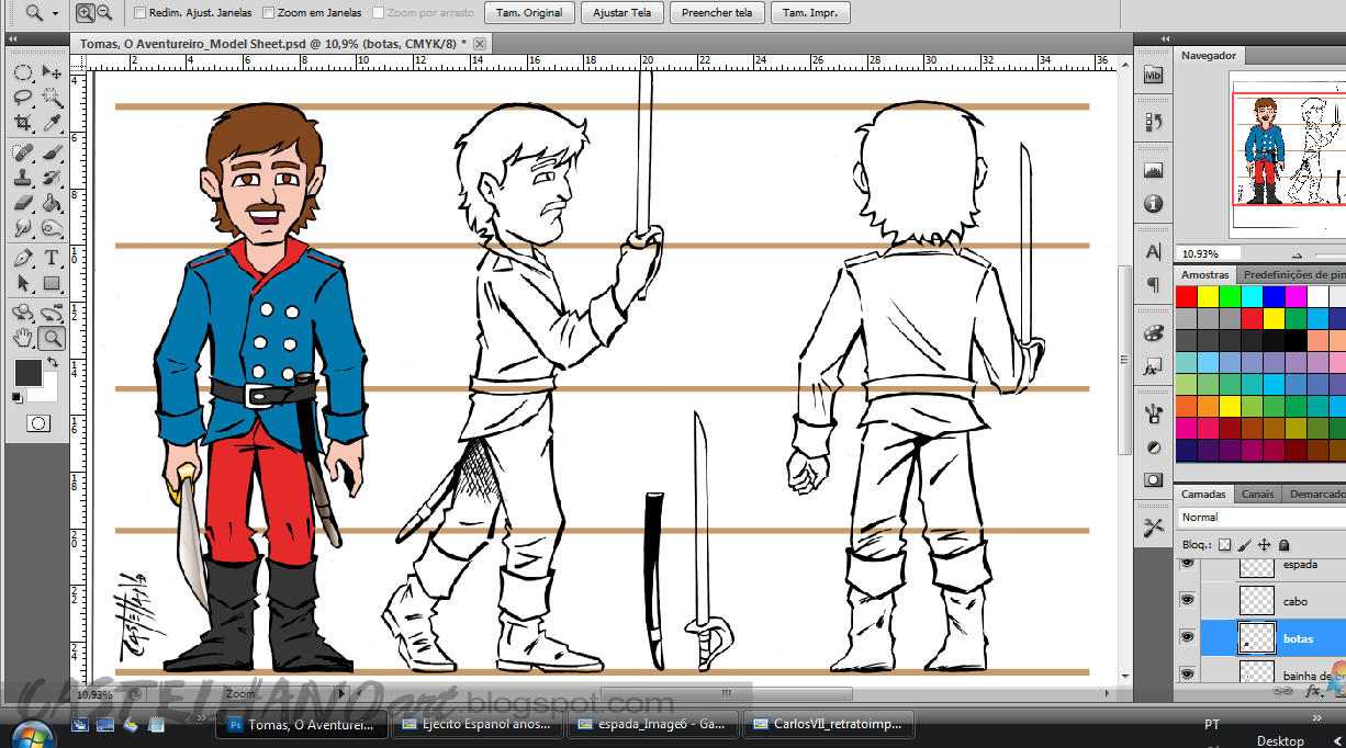 Castelhano Art: Personagem model sheet