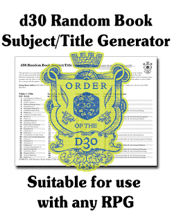 Free d30 Table: Random Book Generator - Frugal GM