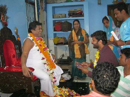 Anubhav Mohanty spotted with Baba Sarathi