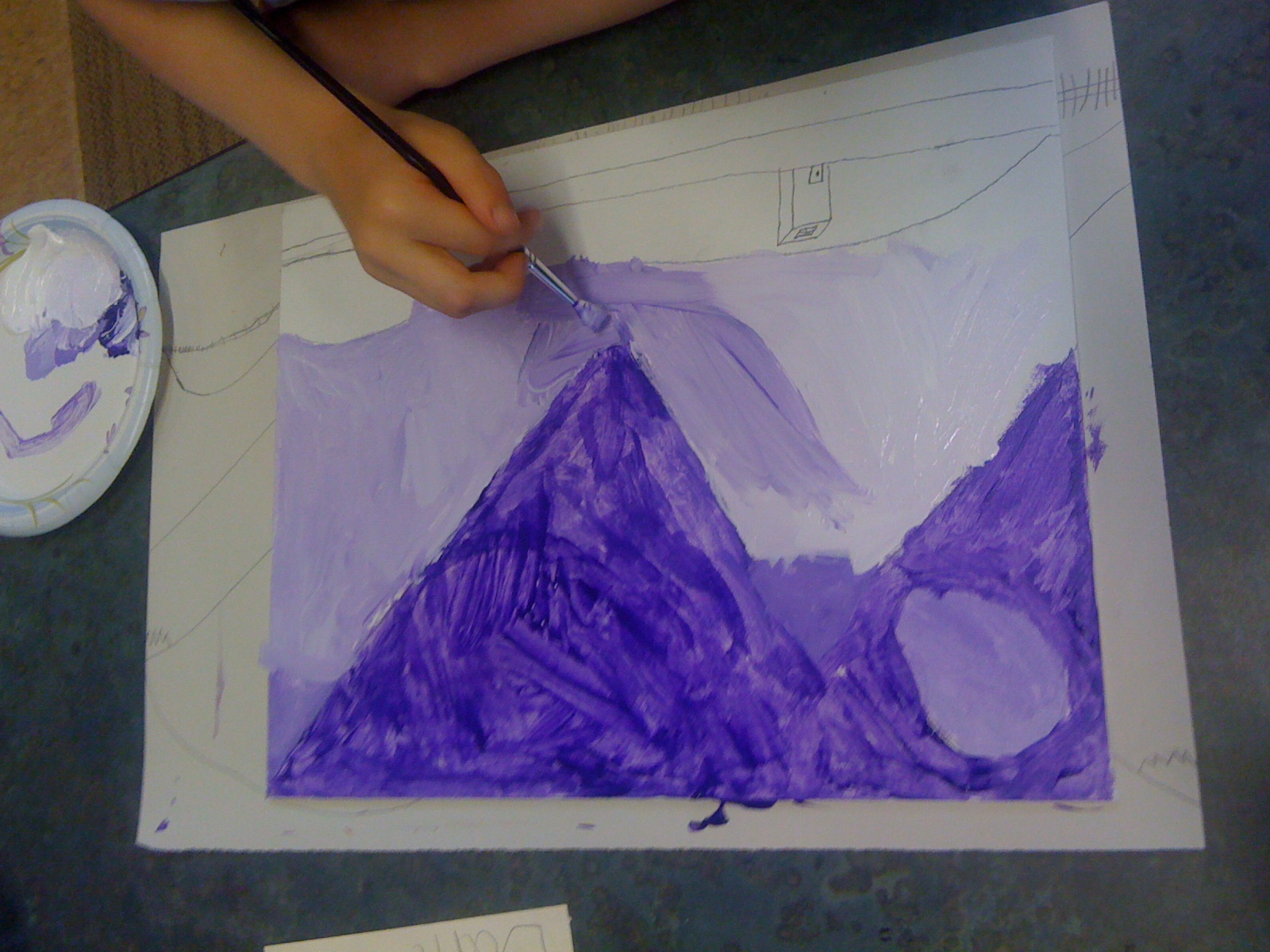 Lakeview Art Enrichment: Monochromatic Acrylic Landscapes