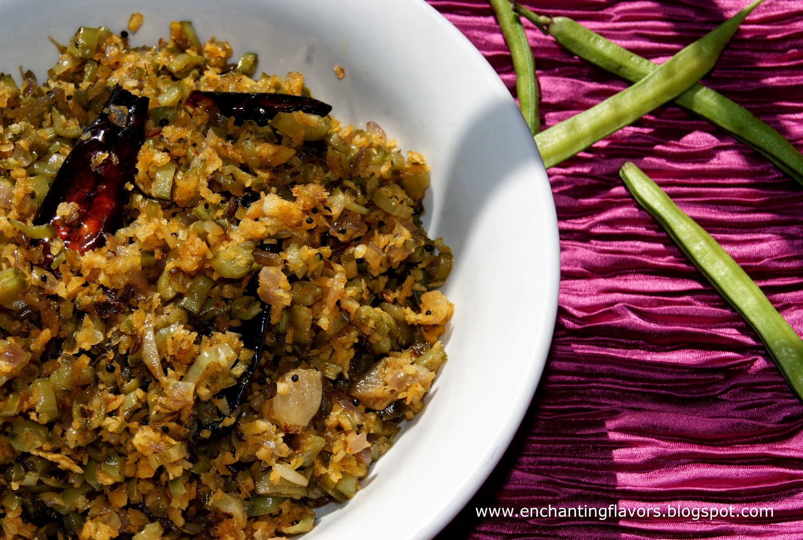 Enchanting Flavors: Trivandrum Style Kothamara Thoran / Guar Beans Stir Fry