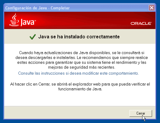 Instalar la máquina virtual de JAVA