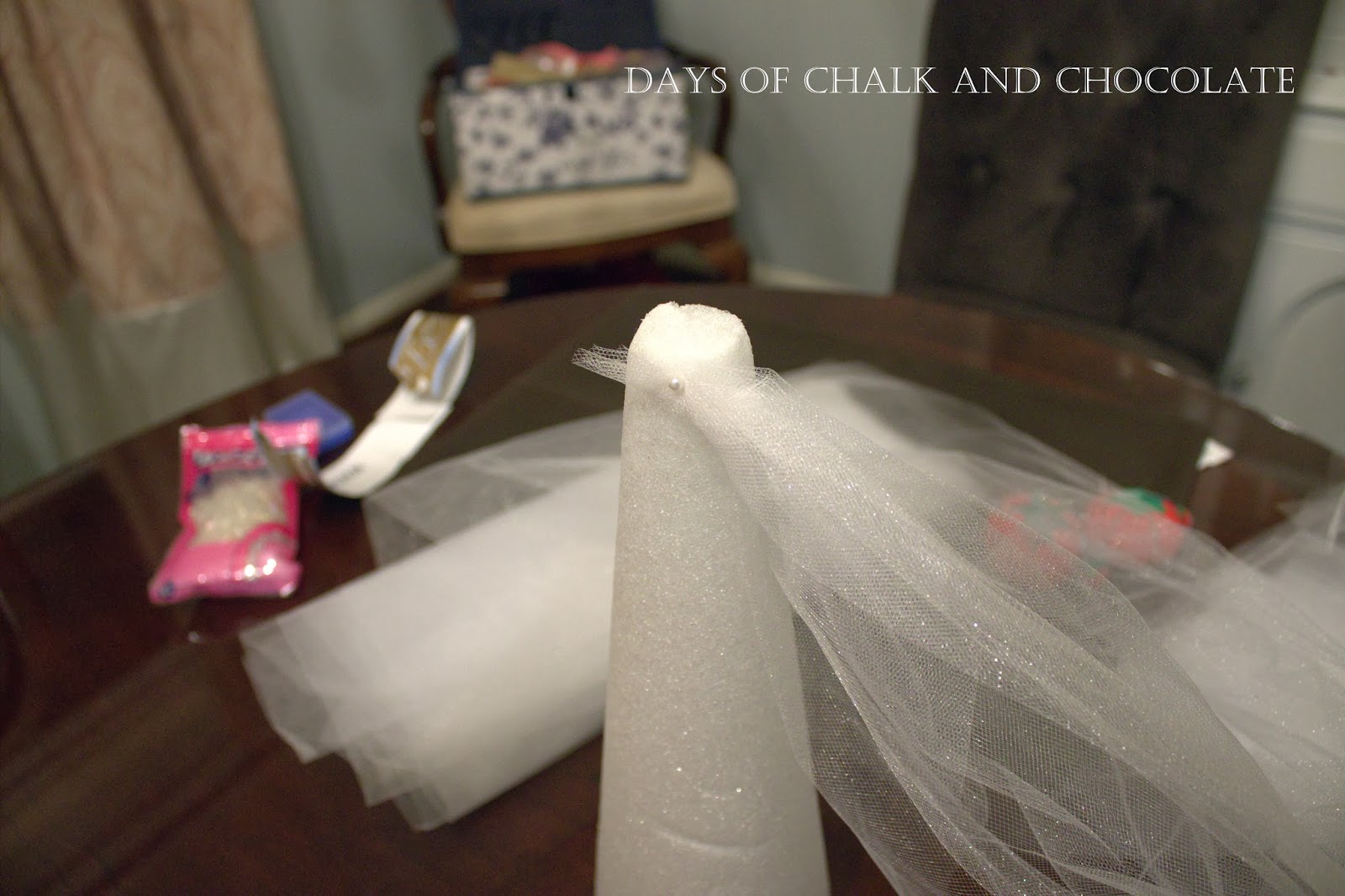 Tulle and Yarn Christmas Trees Tutorial | Days of Chalk and Chocolate