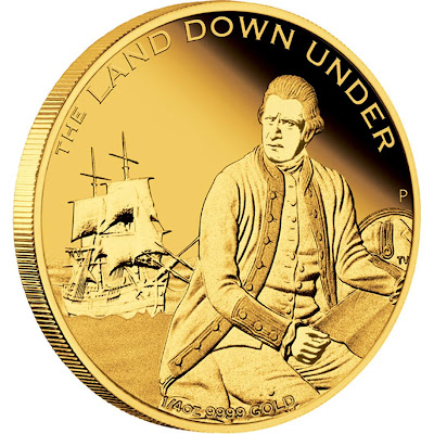 Australia Gold: The Land Down Under – Captain James Cook 2013 1/4oz ...