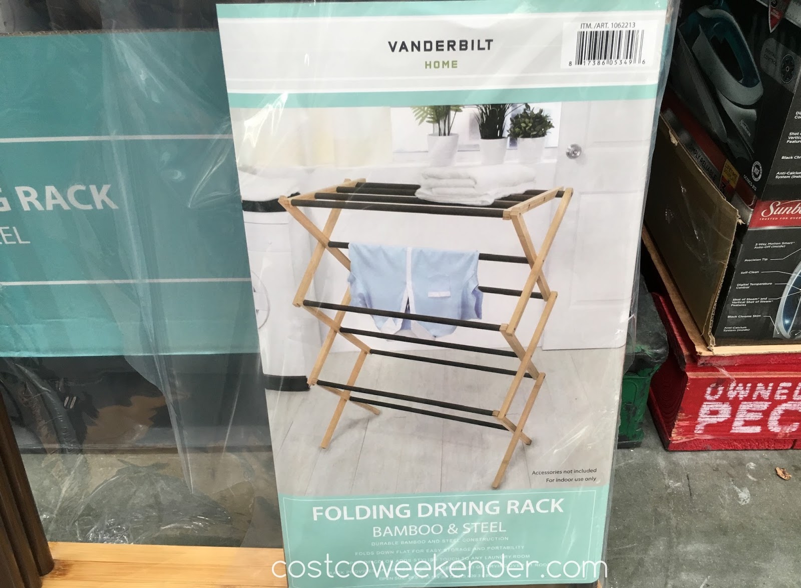 Vanderbilt Folding Drying Rack Bamboo Steel Costco Weekender vanderbilt-folding-drying-rack-bamboo-steel-costco-weekender