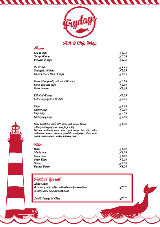 Design Practice: OUGD503: Frydays Menu Development