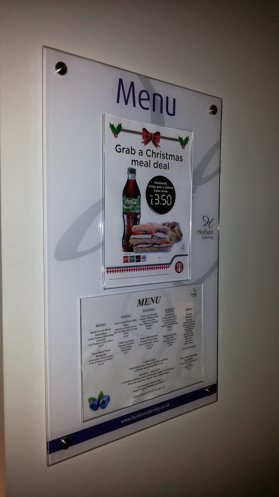 The Green I Signs Blog: Perspex menu display sign at Thorn Lighting for ...