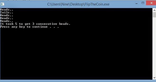 C++ Flip a Coin Problem: Program to Flip a Coin (until you get 3 "heads ...