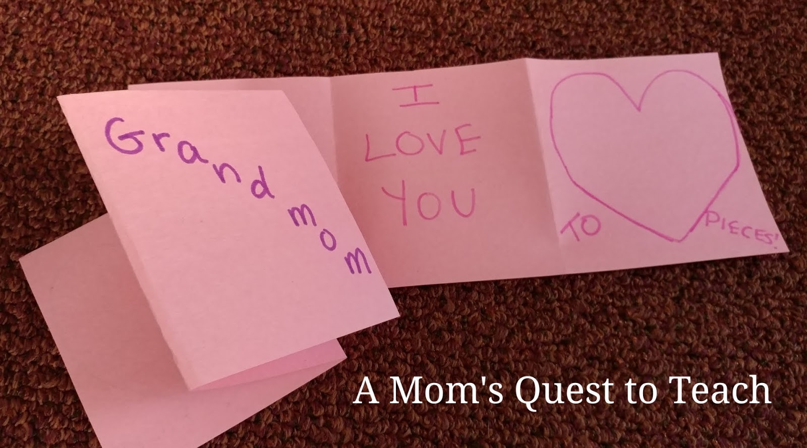 A Mom's Quest to Teach: Crafts: Mother's Day "I love you to pieces" Card