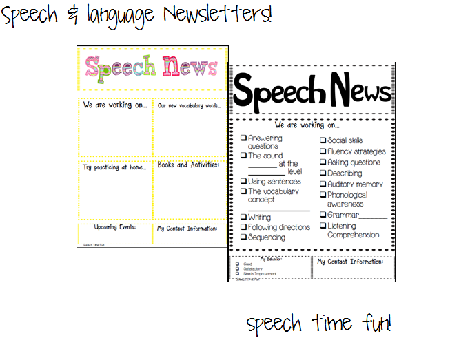 Speech & Language Newsletters! - Speech Time Fun: Speech and Language ...
