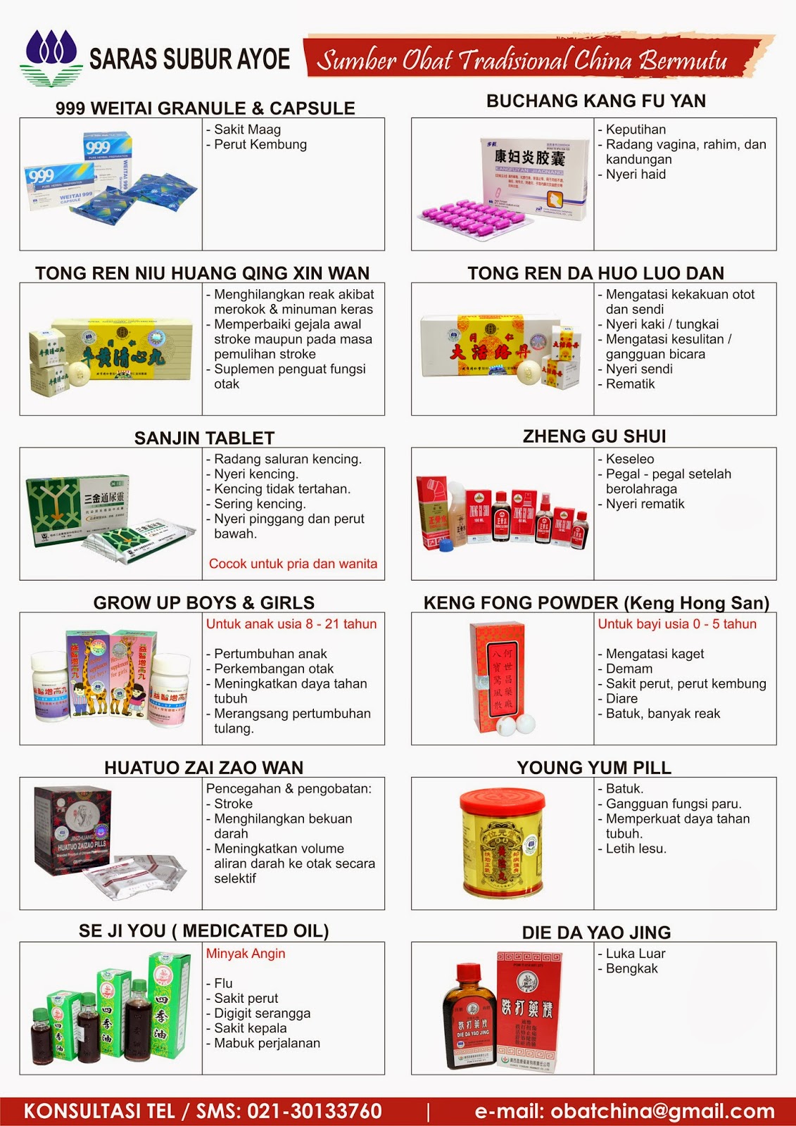 Obat China Saras Subur Ayoe: Macam-macam Obat Tradisional China