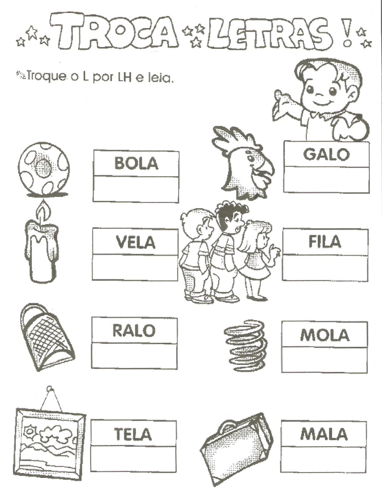 Cantinho de Atividades Escolares Profª Alexandra: Atividades LH / L ou LH