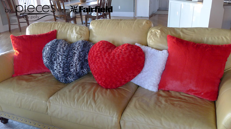 Pieces by Polly: Scrappy Heart Pillows - Quilted Pillow with Cuddle Backing
