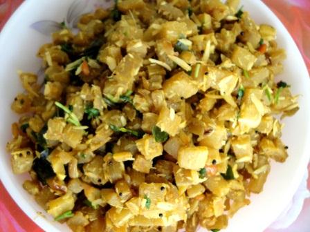 Yumyum Foods - Kanchana: Banana Pith Fry / Valathandu poriyal