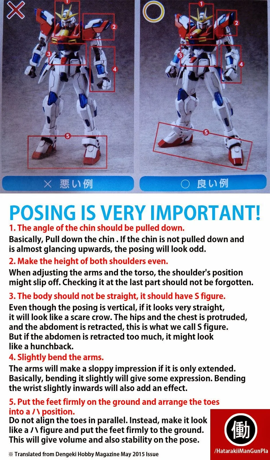 Good Gundam Posing Tutorial Translated by HatarakiManGunPla