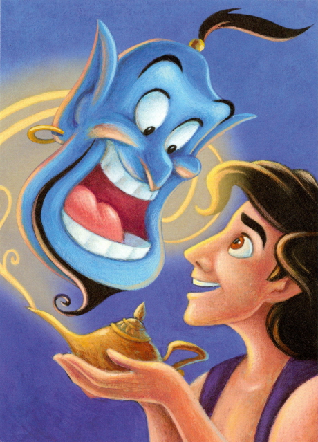 My Favorite Disney Postcards: USPS, 2007 Aladdin and Genie