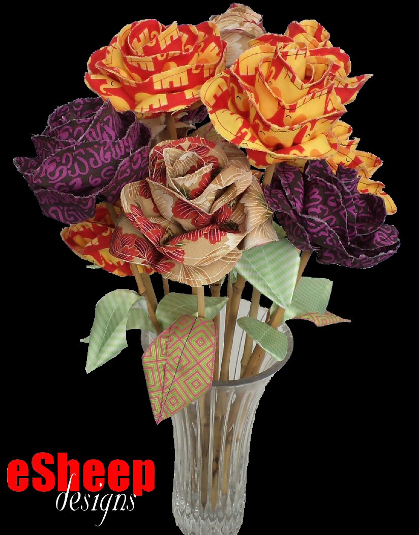 eSheep Designs: Tutorial: Fabulous Fabric Flowers [Pt 2]