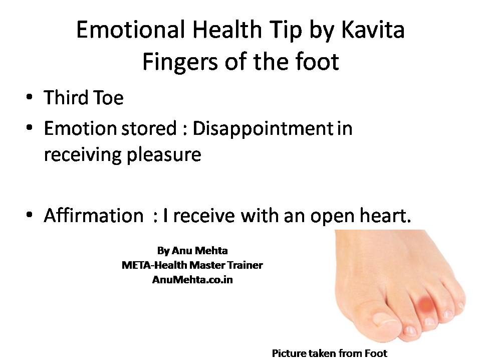 Emotional #META-Health Tip - Fingers of the foot | Dr Anu Mehta