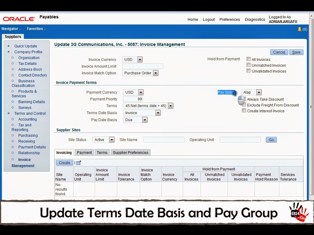 Oracle EBS Hands-on: How to update Supplier information using API in Oracle EBS R12?