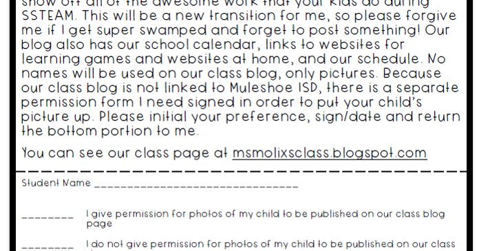 Ms. Molix's Class: Blog Picture Permission Form
