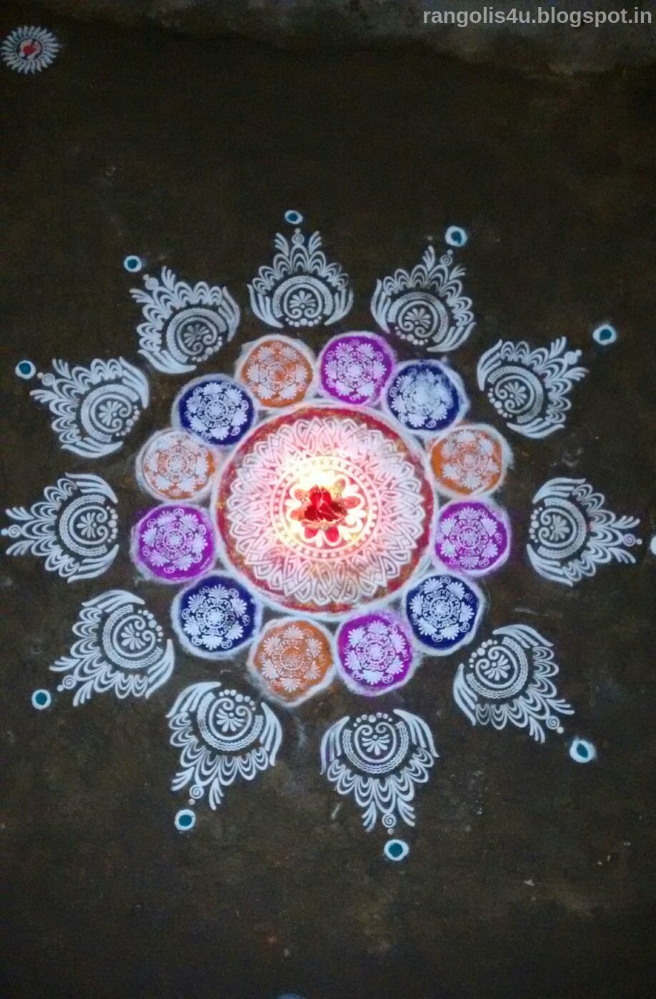 Beautiful Rangoli Designs: Huge Circle Rangolis For Vasant Panchami