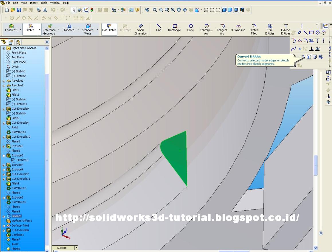 SOLIDWORKS DESIGN TUTORIAL: Convert Entities SolidWorks tutorial