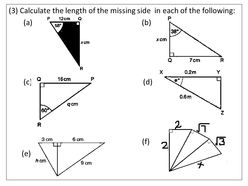 Math 9: CHAPTER 7: BEARINGS and TRIGONOMETRIC RATIOS