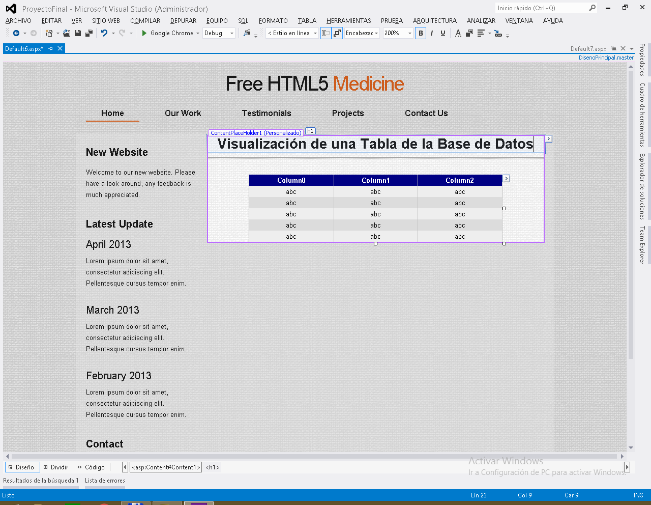 Llenado de una tabla o un Gridview Asp.net y C#